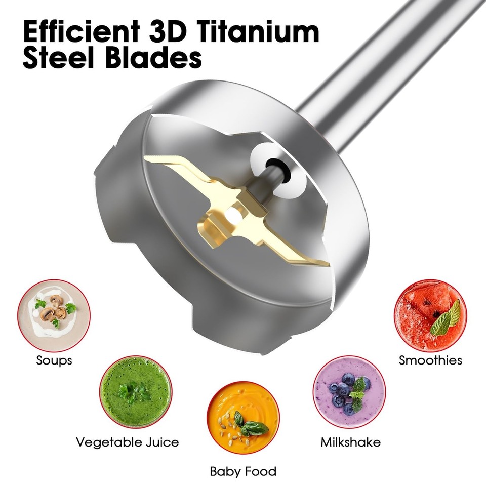 Immersion Blender Handheld for Kitchen,Emulsion Blender Handheld with ...