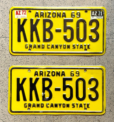 1969/1971/1972 ARIZONA license plates — MARICOPA CO — ORIGINAL vintage ...