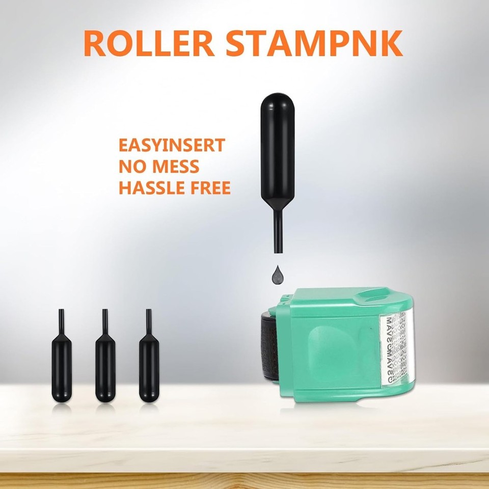 2X(12Pc Ink Refills for Your ID Stamp Roller Refill Ink Confidential ...