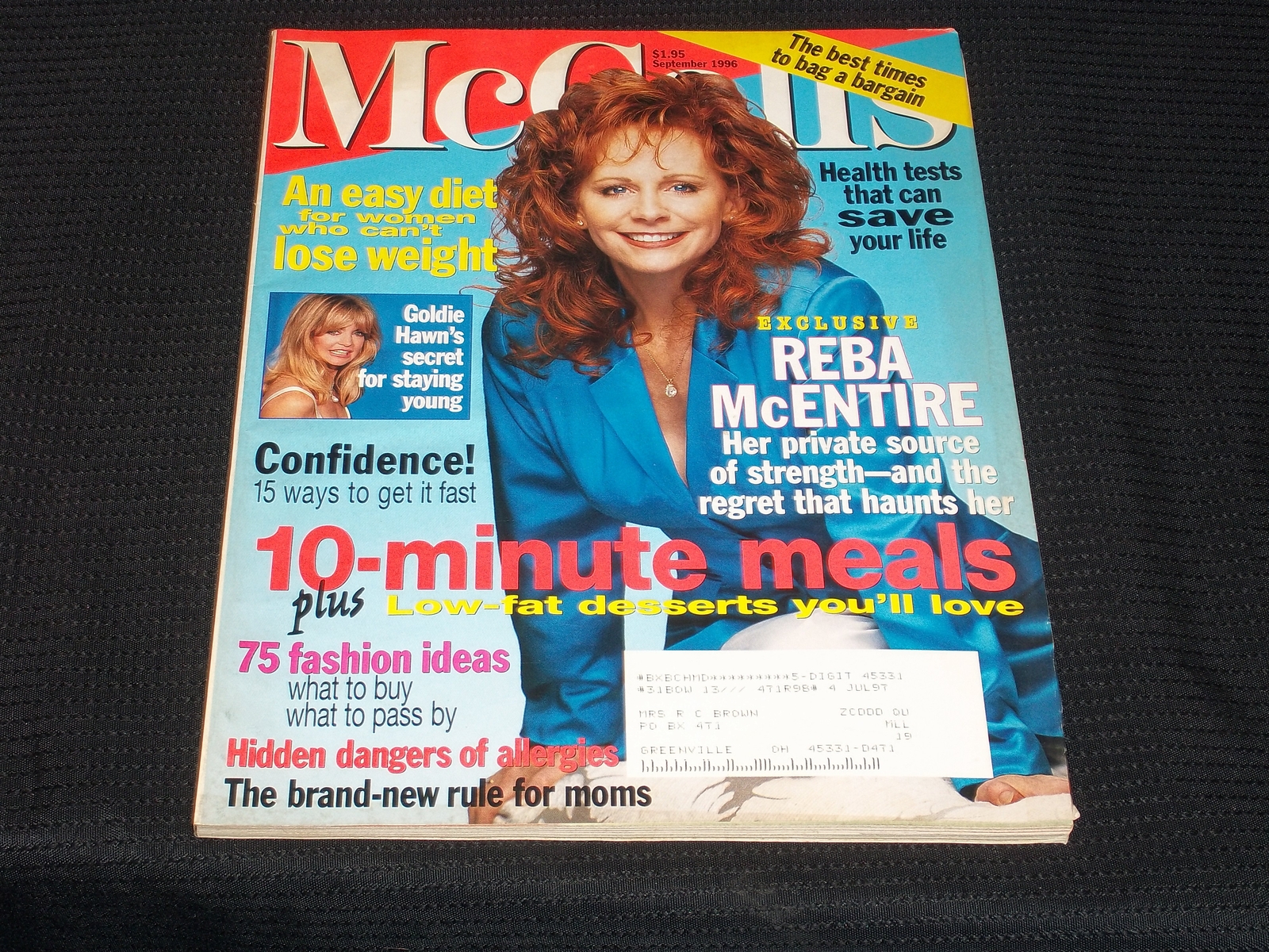 1996 SEPTEMBER MCCALL'S MAGAZINE - REBA MCENTIRE FRONT COVER - E 560 | eBay