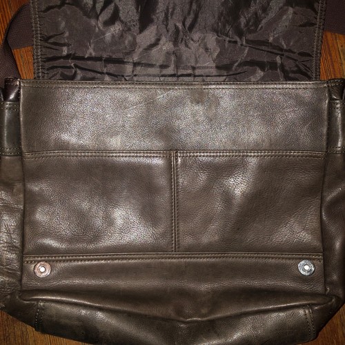 Kenneth Cole Reaction Dark Brown Leather Messenger Bag | eBay