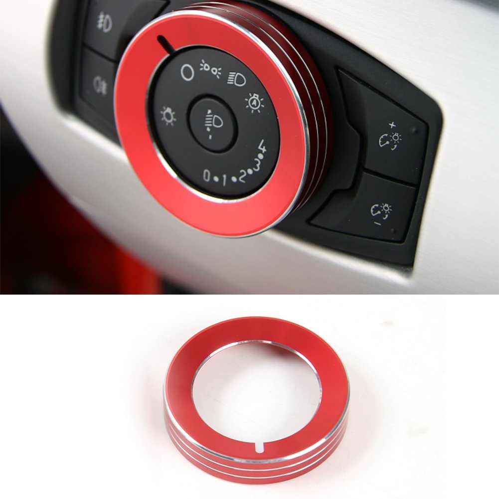 Red Aluminum Head Light Decoration Ring Cover For Ford Mustang 2015 ...