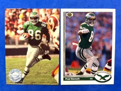 NFL - Fred Barnett 1991 Pro Set Platinum & 1991 Upper Deck Football ...