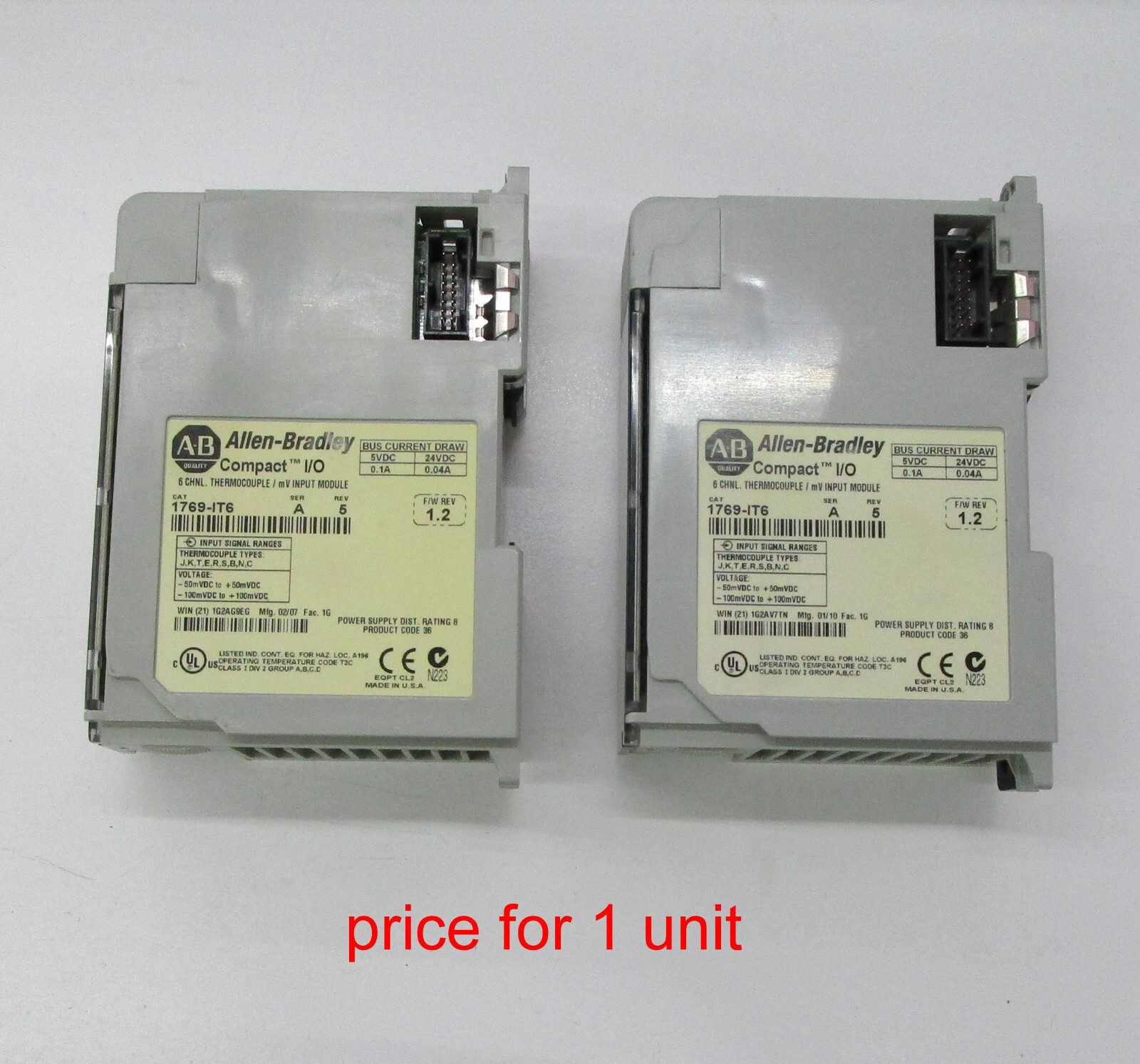 Allen Bradley 1769-IT6 SER A REV 5 Thermocouple/mV input module “OK” | eBay