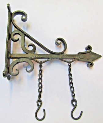 8" Antique Iron Hand Forged Sign Board Hanging Bracket Shop Sign House ...