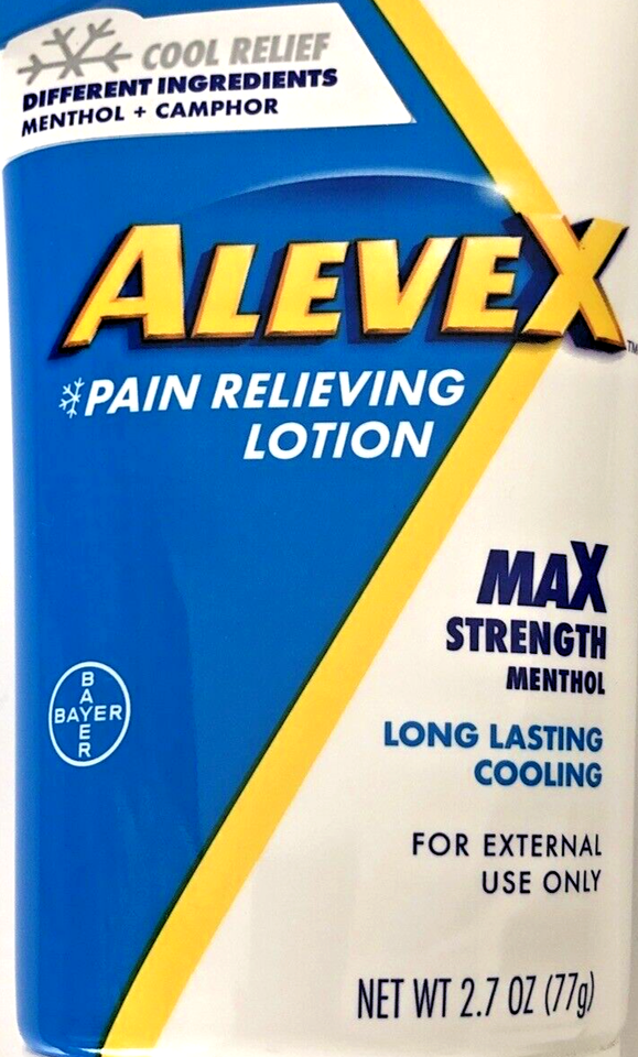 AleveX Pain Relieving Lotion Max Strength Menthol Long Lasting Cooling ...