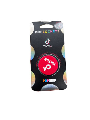 PopSockets TIK-TOK EDITION Red PopGrip with Swappable Top - AUTHENTIC ...