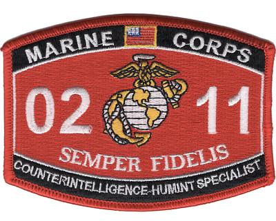 MARINE CORPS MOS 0211 COUNTERINTELLIGENCE HUMINT SPECIALIST EMBROIDERED ...