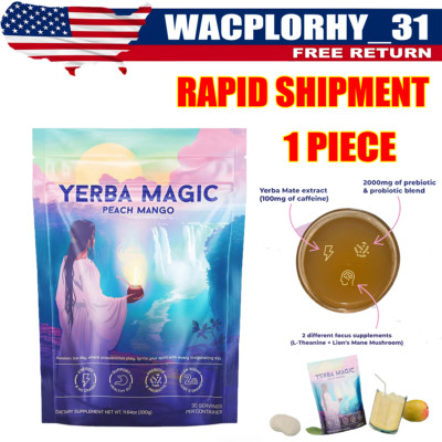1 pack Yerba Magic Yerba Mate Instant Tea Powder - Peach Mango - 30 ...