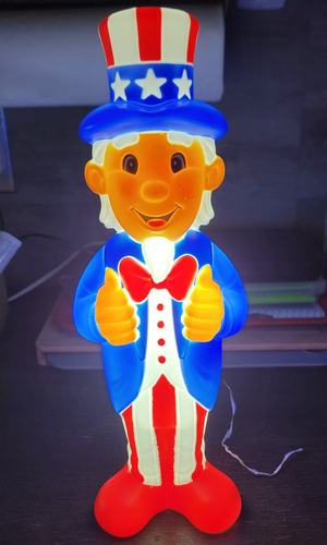 14” UNCLE SAM PATRIOTIC BLOW MOLD LIGHT UP GEMMY AMERICAN 4th OF JULY ...