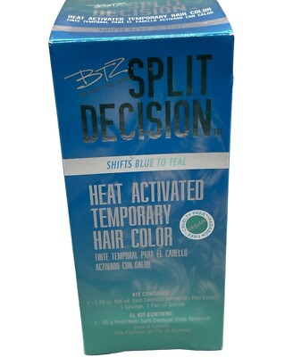 BTZ split decision heat activated temporary hair color vegan blue teal ...