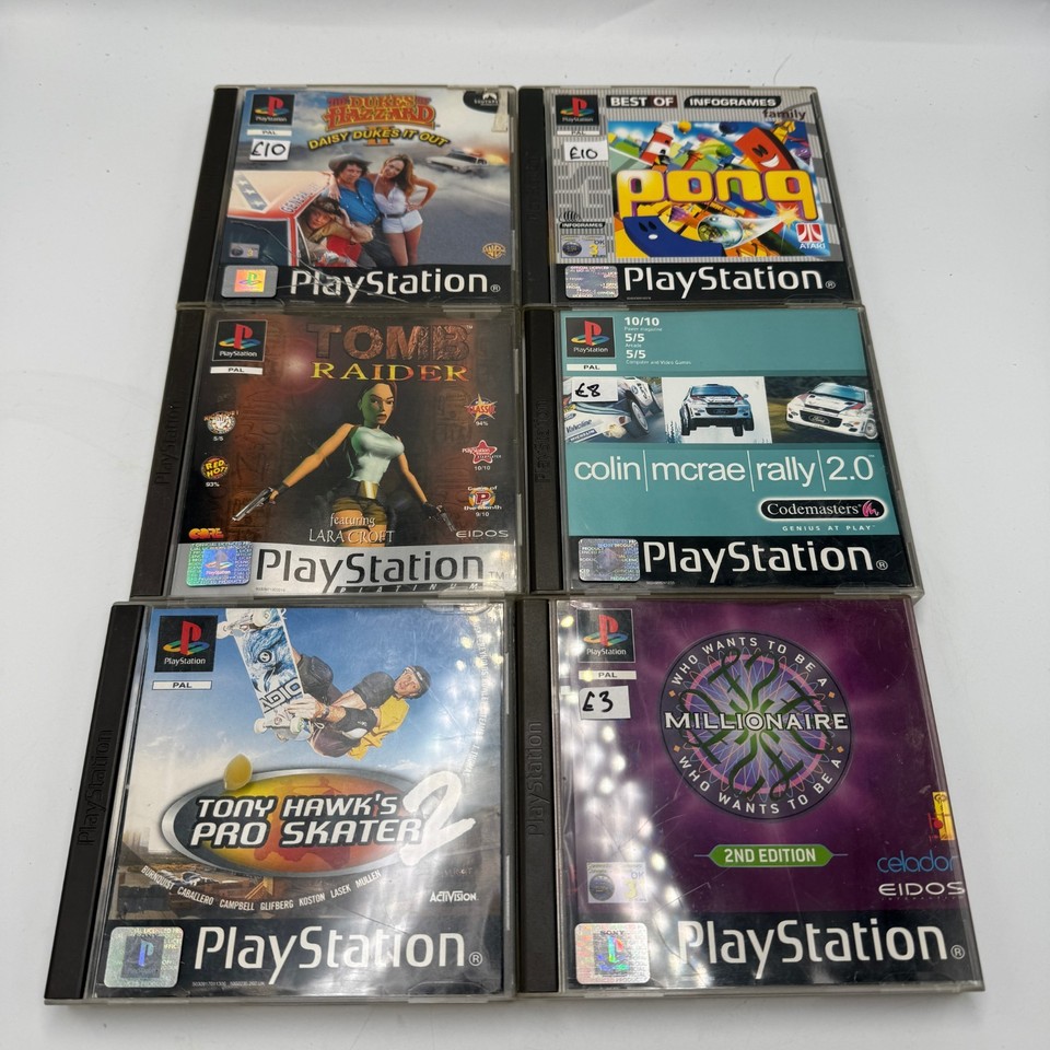 Sony PlayStation PS1 Bundle Console, Controllers, Games, Memory Card ...