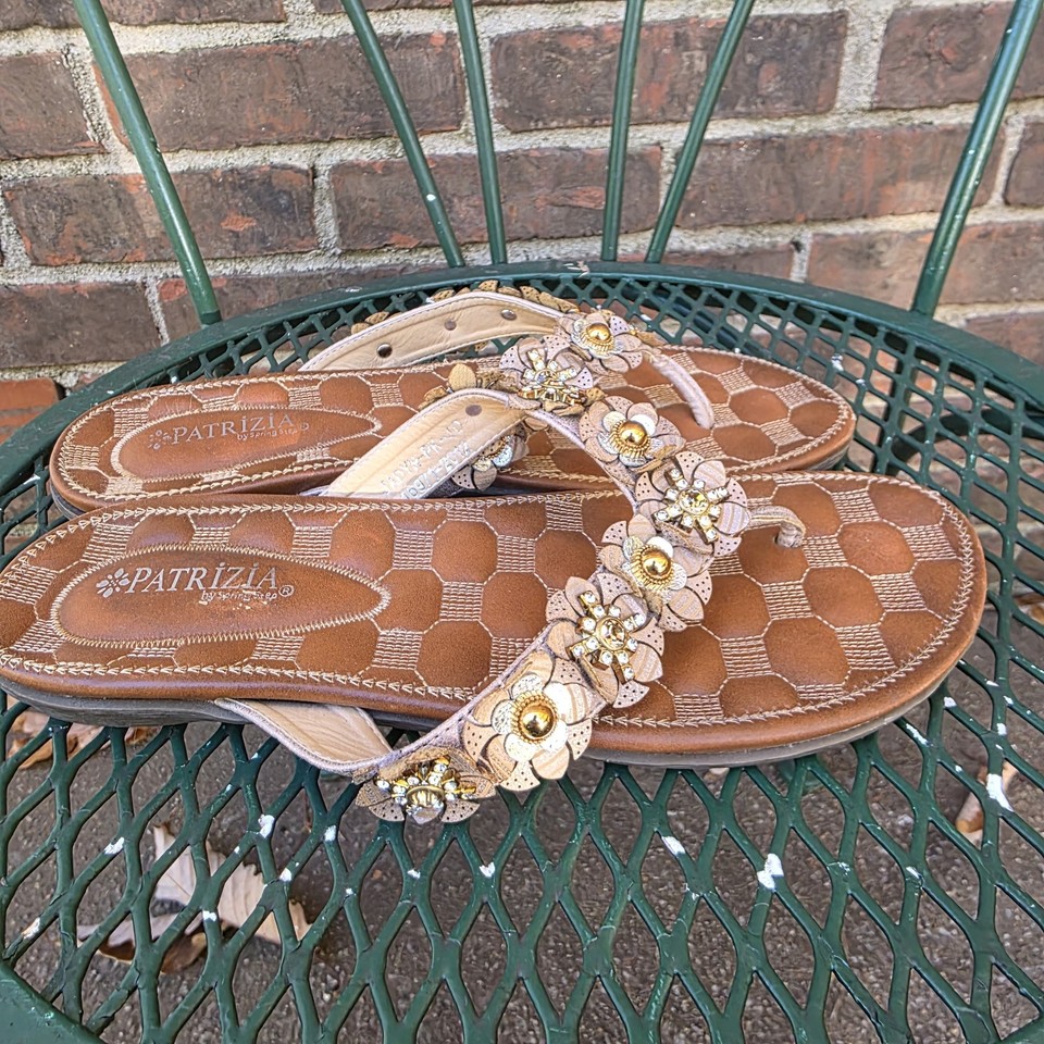 Patrizia By Spring Step Size 40 Sandals Shoes Floral Sparkly Blush Pink ...