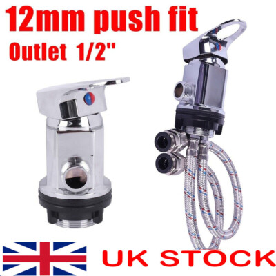 Chrome Caravan Shower Mixer Tap Outlet 1/2" with 400mm Push Fit Tails ...