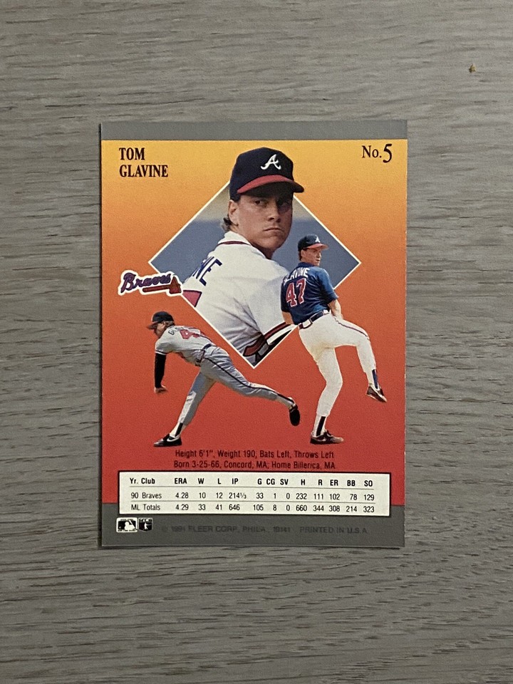 1991 MLB Fleer Ultra Baseball | Tom Glavine | #5 | Atlanta Braves | eBay