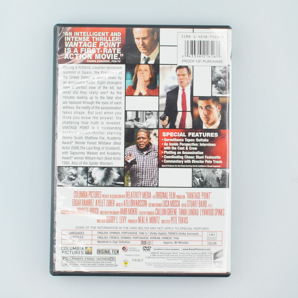 Vantage Point (DVD, 2008) Dennis Quaid, Matthew Fox, Forest Whitaker ...