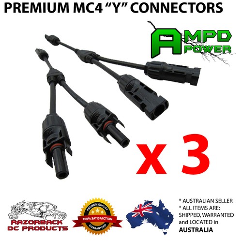 MC4 Y Connector Premium Quality Cable Plug Inline Solar PV Panel IP67 ...