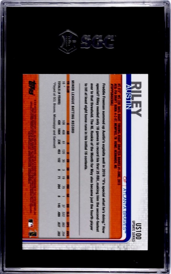 2019 Topps Update US100 Austin Riley Rookie SGC 10 GEM MINT RC | eBay