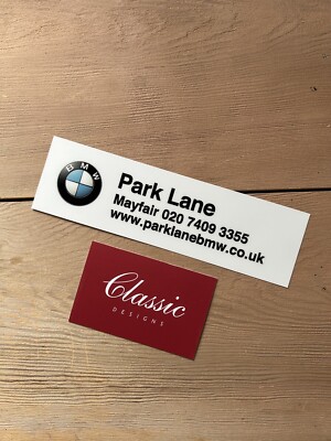 BMW Park Lane Mayfair London Dealer Sticker Reproduction - RESTORATION ...