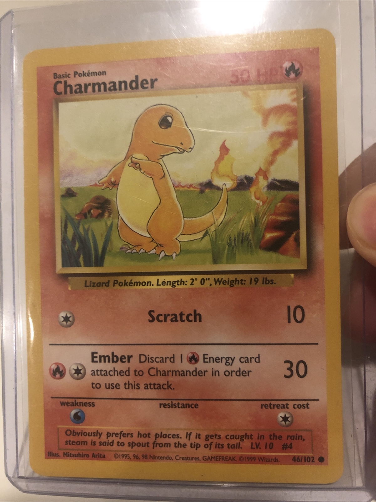 Pokémon TCG Charmander Base Set 46/102 Regular Unlimited Common Lightly ...