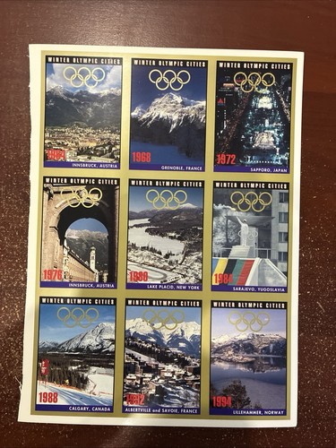 Winter Olympic Cities 9 Card Uncut Sheet | eBay