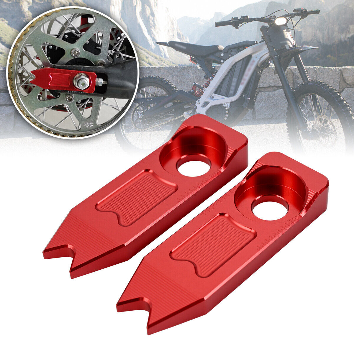 For Sur Ron Light Bee X CNC Rear Swingarm Tensioner Axle Chain Adjuster ...