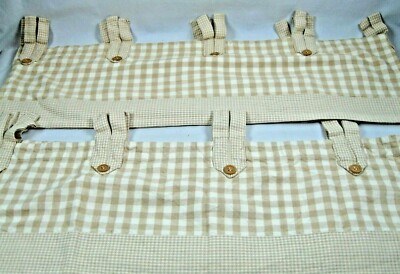 Padma Creation Tab Top Beige/Tan Country Set Of 2 Plaid Lined -GUC 66 ...