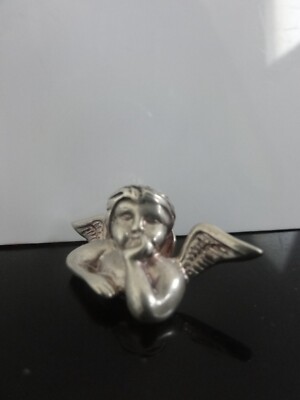 Antique Putto Raphael Cherub 3D 925 Sterling Silver Signed Pin Brooch ...