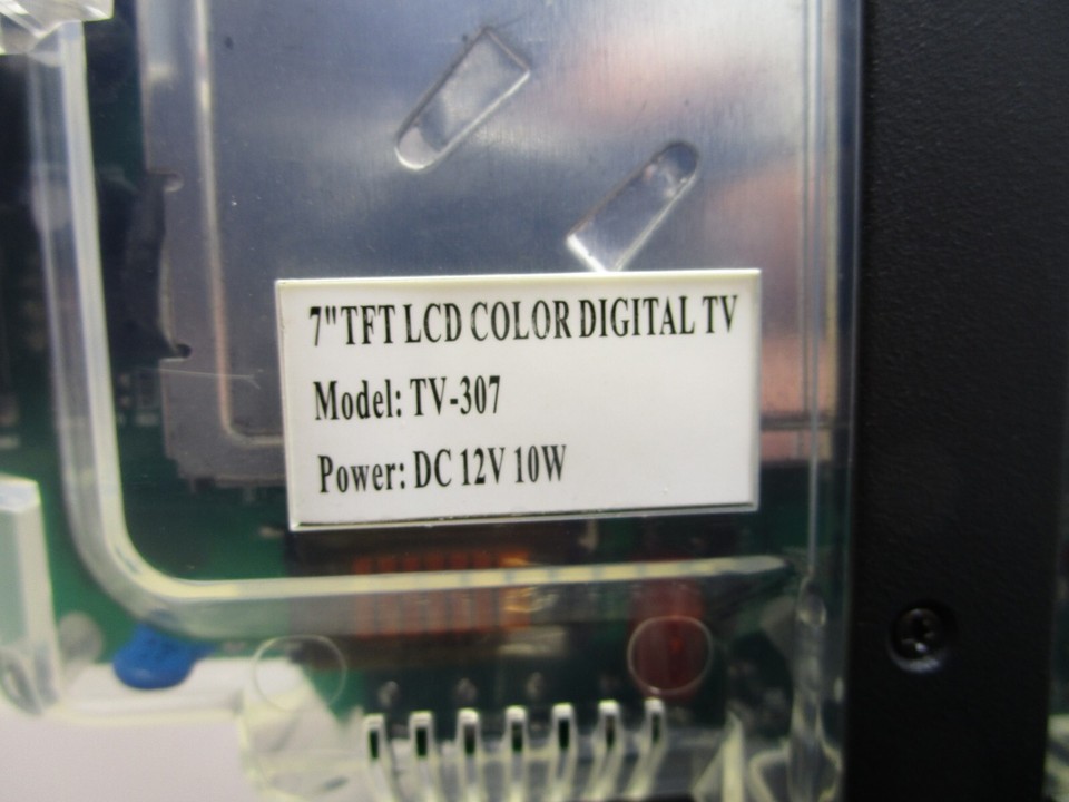 7" LCD Color TV Receiver 12V with AV Cables Clear Case For Prison Jail ...