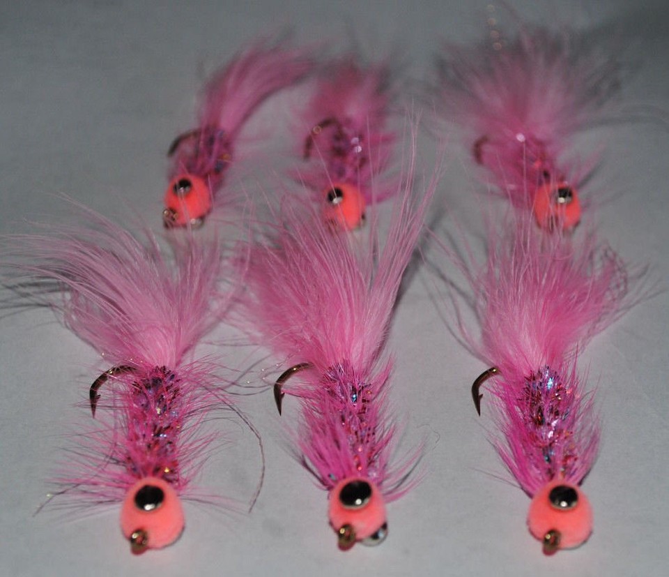 10 Barbell Egg Sucking Leech, Pink Salmon Steelhead Trout Fly Fishing ...