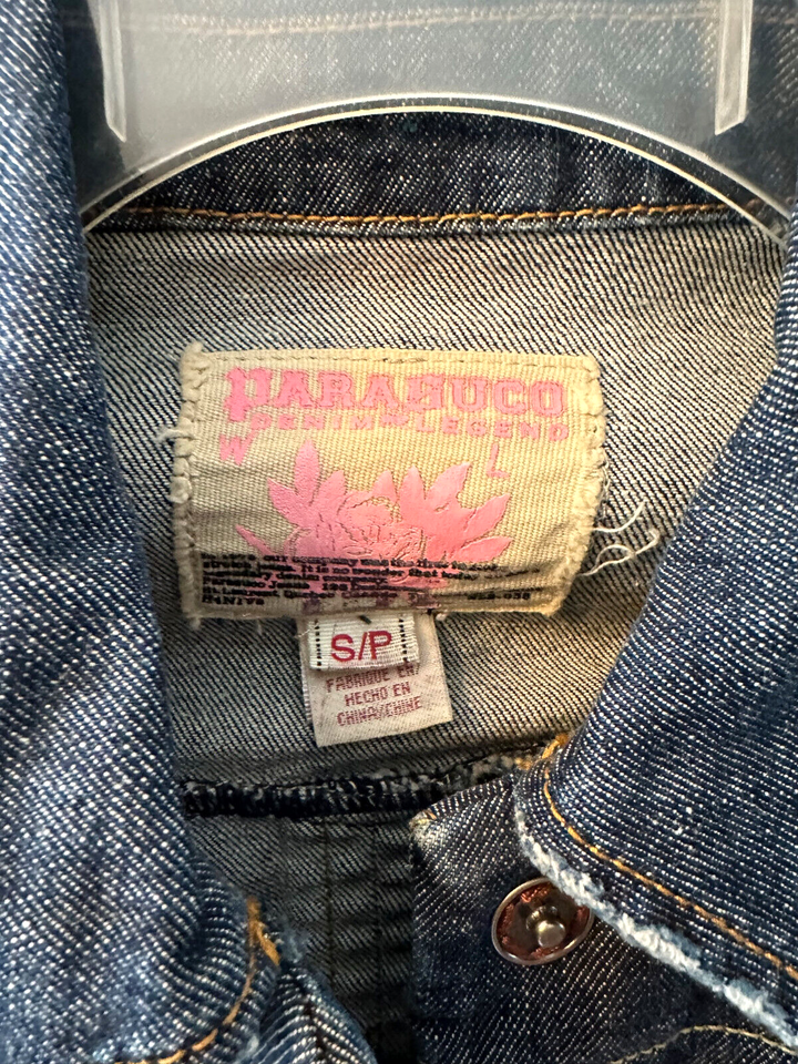 womens Parasuco Jeans Denim Jacket Distressed Riveted | eBay