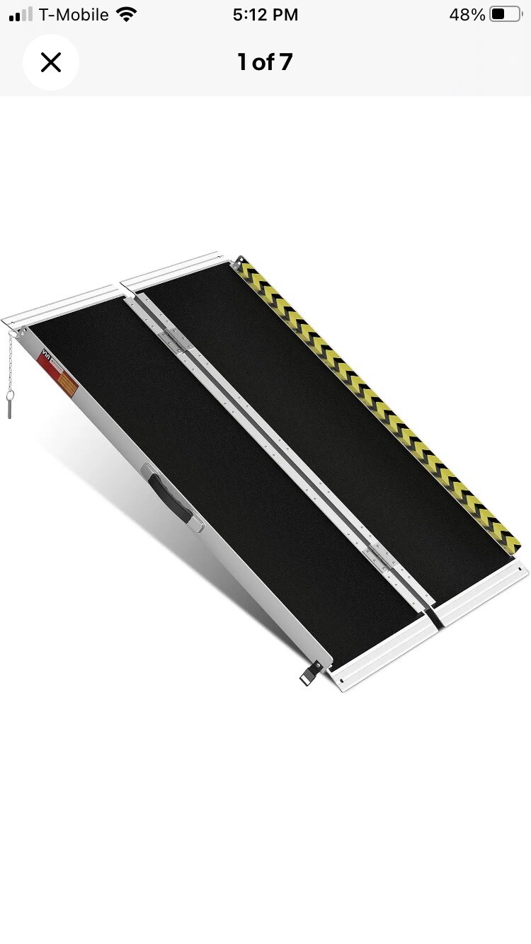 VNN Portable Wheelchair Ramp 4FT, Non-Slip Aluminum Folding Handicap ...