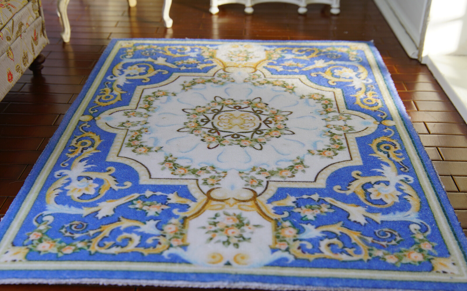 Dollhouse French Theme Swirls Pink Rose Floral Interior Miniature 1/12 ...