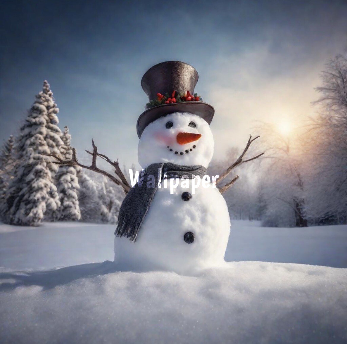 Chilly Snowman Winter DIGITAL Image Photo Picture Wallpaper Background ...