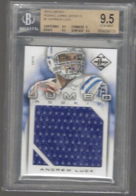 ANDREW LUCK 2012 PANINI LIMITED ROOKIE JUMBO PATCH RC /99 BGS 9.5 GEM ...