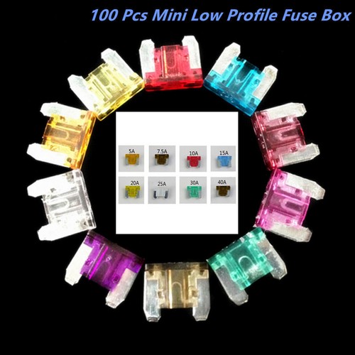 Lot100 Assorted Car Mini Low Profile Fuse Box 5 7.5 10 15 20 25 30 A ...