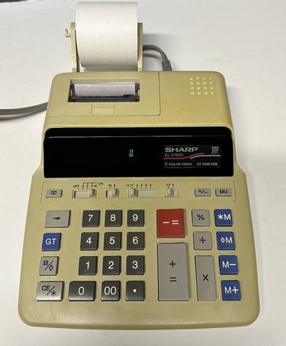 Vintage Sharp EL-2192G Electronic Calculating Machine 2 Color 12 Digit ...