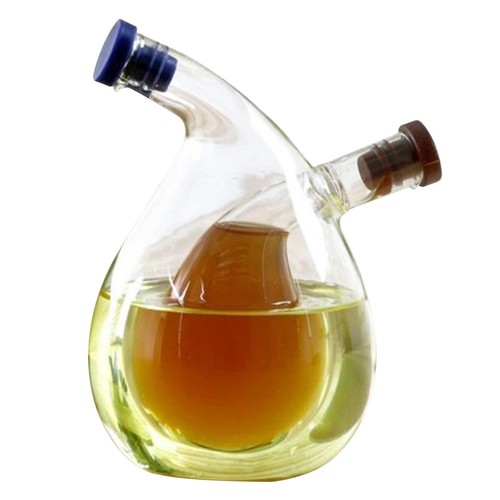 Olive Oil and Vinegar Bottle Dispenser Double Layer 2 in 1 Glass Bottle ...