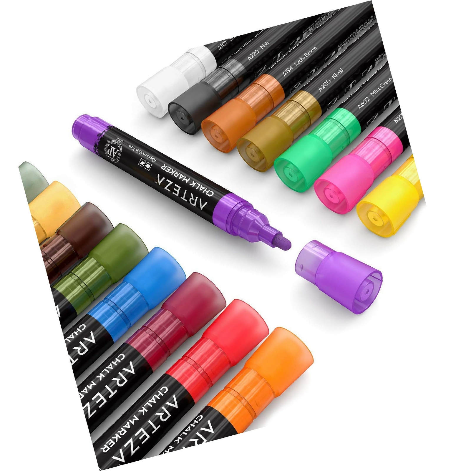 Arteza Liquid Chalk Marker Set of 16 Water Based Erasable for ...