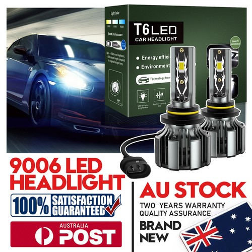 9006 9000LM LED Headlight kit Lamp Bulbs Globes Hi/Lo Beam Upgra plug ...