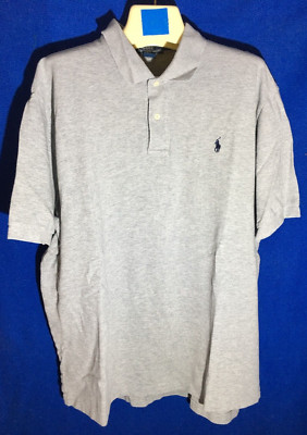 Polo Ralph Lauren Mesh Light Gray Short Sleeve Men's XXL Cotton Shirt ...