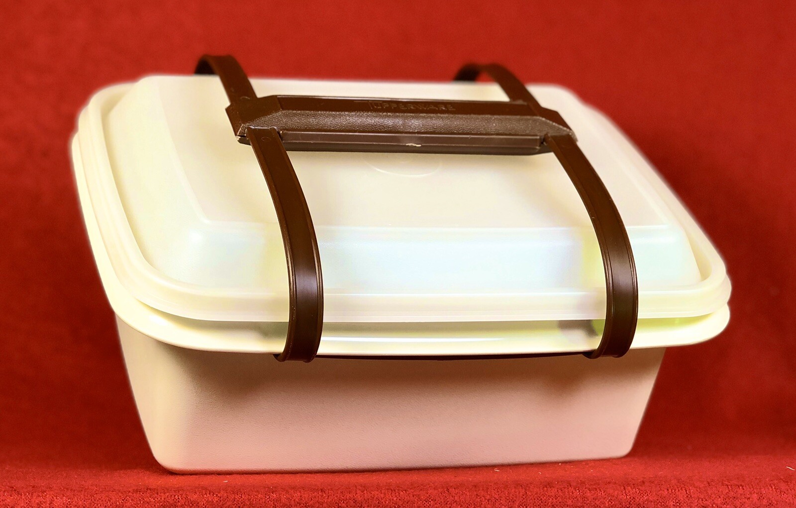 Vintage TUPPERWARE Lunch Box Etc Tan Almond/Brown Made in USA Early 70s ...