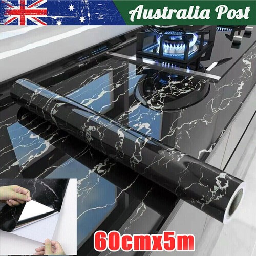 5M Kitchen Marble Worktop Covering Cupboard Self Adhesive Sticker Wrap ...