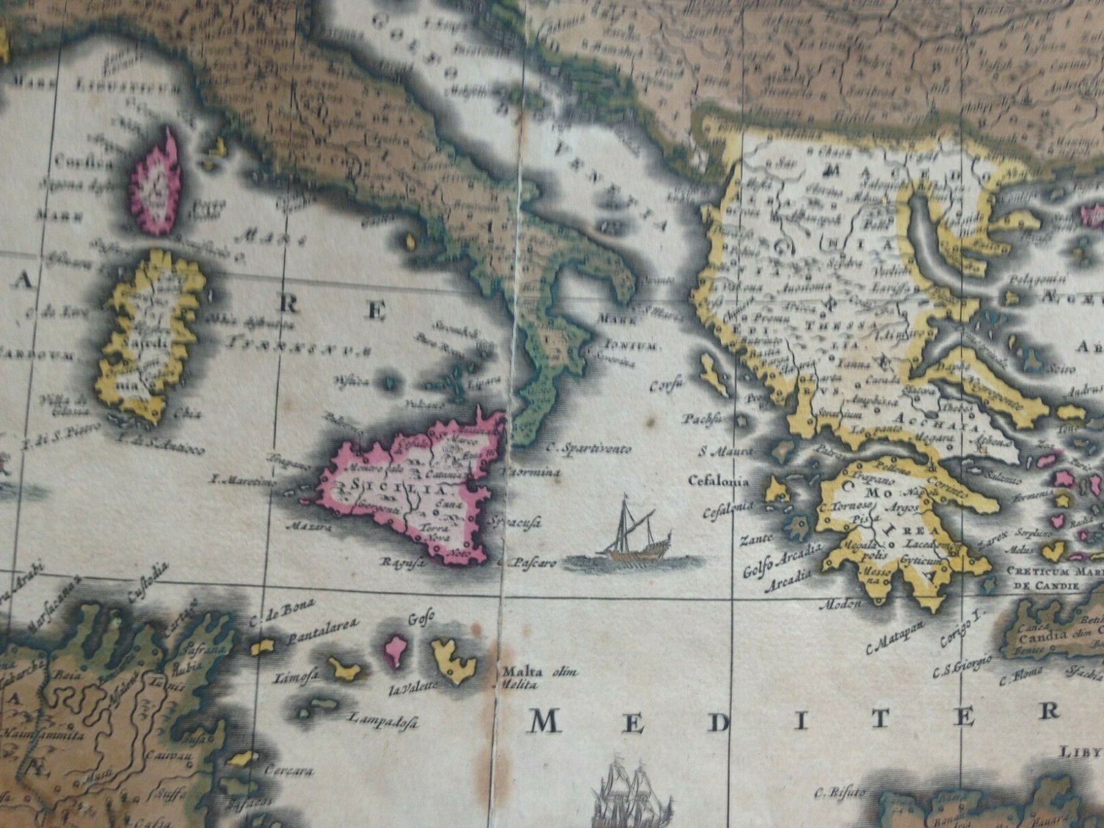 EUROPE 1680 FREDERIK DE WIT UNUSUAL LARGE ANTIQUE ENGRAVED MAP 17TH ...
