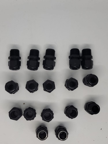 LOT OF 17 Heyco M3231 Liquid Tight Cable Grip LTCG 1/2 NPT Black Nylon ...