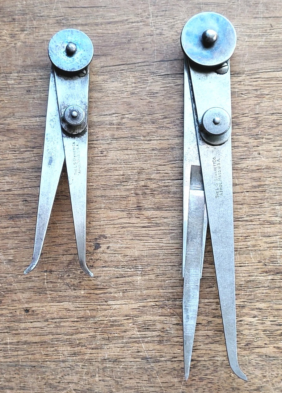(2) Starrett Lock-Joint Hermaphrodite Adjustable Calipers - 4 1/4" & 6 1/4" USA | eBay