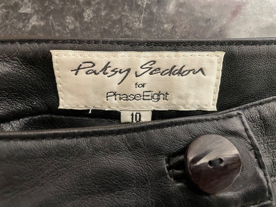 PATSY SEDDON for PHASE EIGHT Long Black Leather Skirt. Size 10. #1002 ...