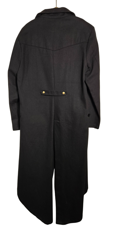 DarcChic Black Steampunk Gothic Military Victorian High Low Trench Tail ...