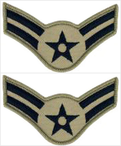 US Air Force Airman First Class A1C Rank Male Chevron ABU Patches ...