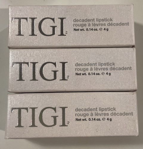 (3) PACK!!! TIGI ( FIERCE ) DECADENT LIPSTICK - RED COLOR - ORIGINAL ...